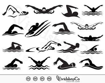 Swimming Svg, Swimmer Svg, Swim Svg, Clipart, Cut Files for Silhouette ...