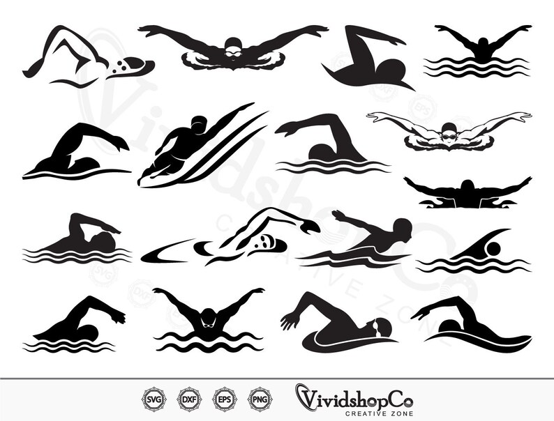 Swimmer Svg Swimming Svg Swim Svg Clipart Cut Files for - Etsy UK