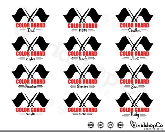 Color Guard Svg Clipart Cut Files for Silhouette Files for - Etsy