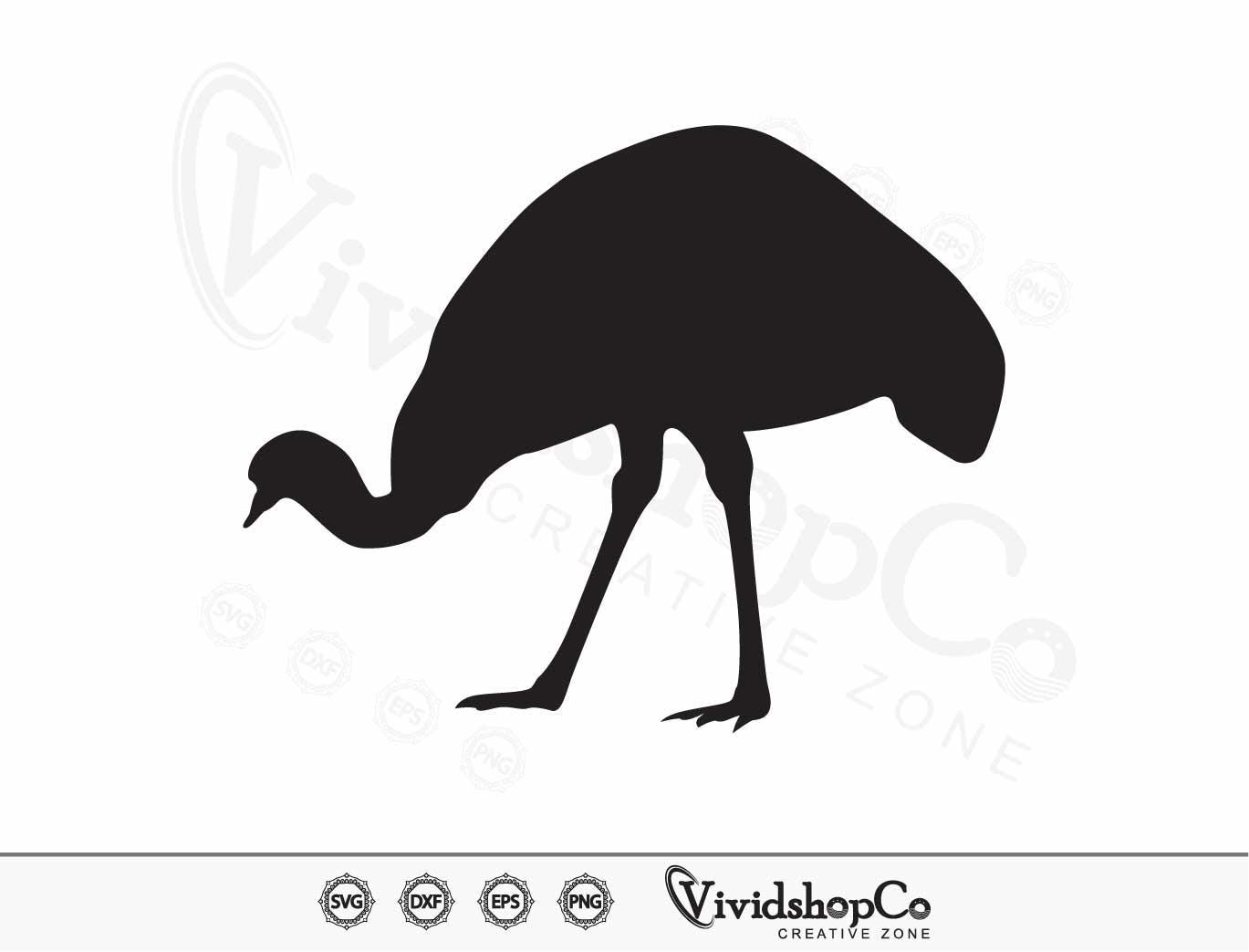 Emu SVG, Bird Svg, Animal Svg, Clipart, Cut Files for Silhouette, Files ...