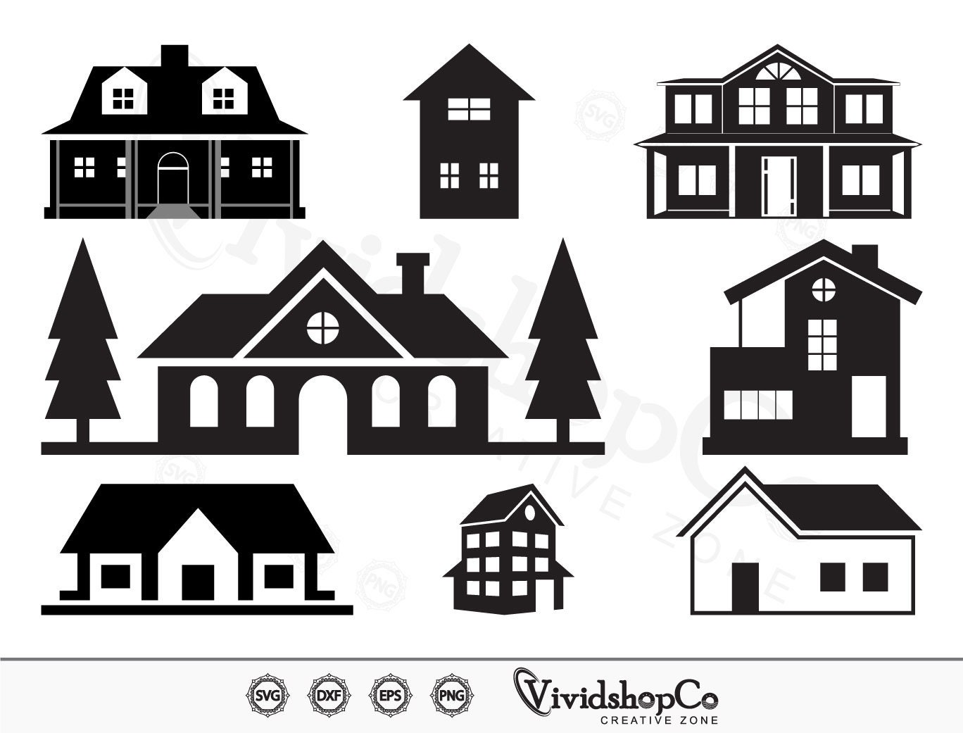 House Svg Home Svg House Clipart House Cut Files for - Etsy