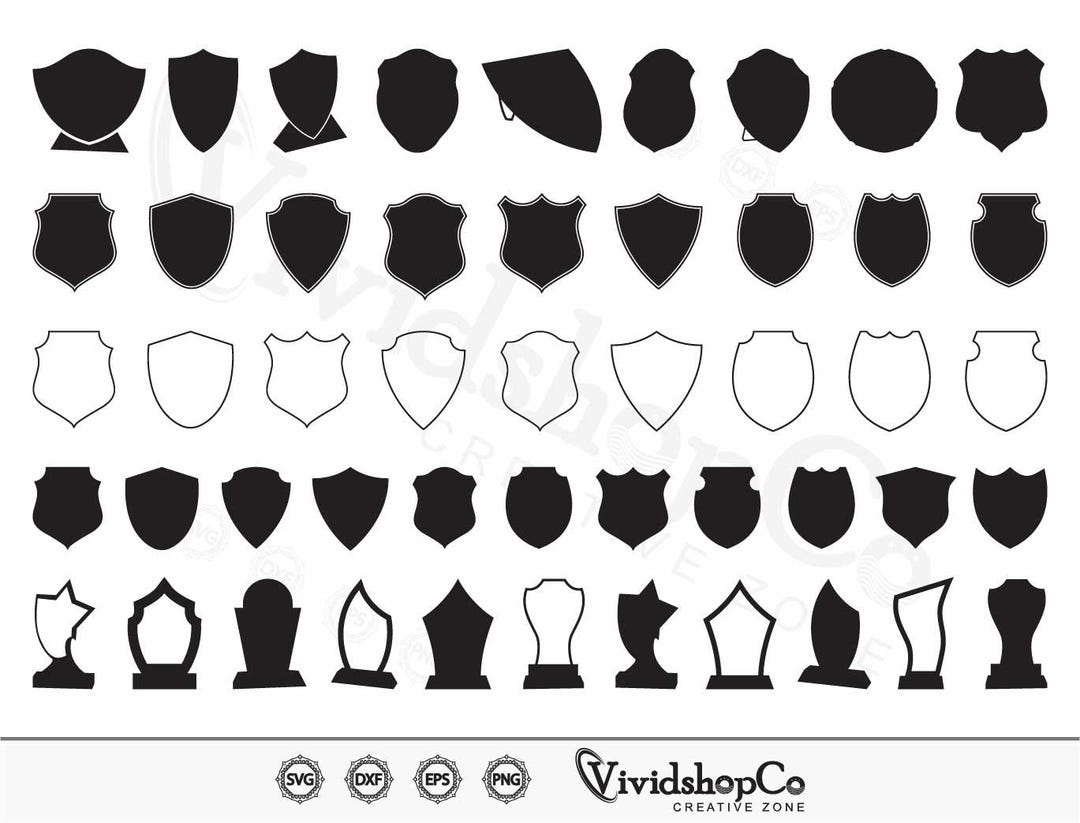 Shield SVG, Badge Svg, Clipart, Cut Files for Silhouette, Files for ...