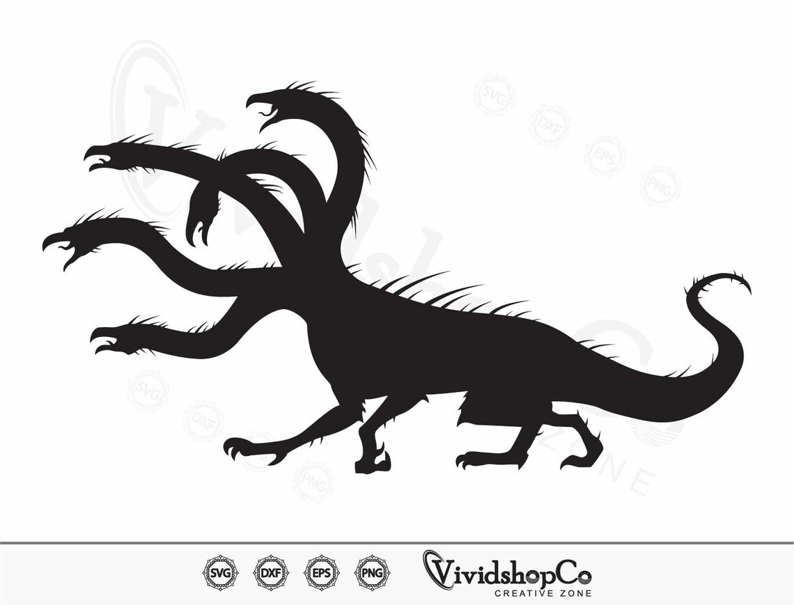 Hydra SVG, Mythological Monster, Dragon Svg, Clipart, Cut Files for ...