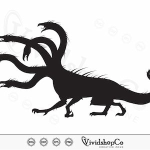 Hydra SVG, Mythological Monster, Dragon Svg, Clipart, Cut Files for ...