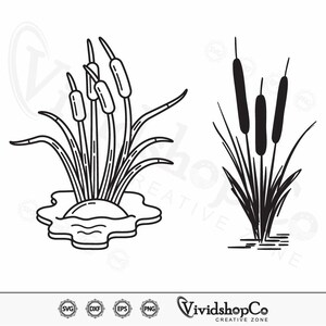 Cattail SVG, Grass Svg, Bulrush Plant Svg, Cattail Flower Svg, Clipart ...