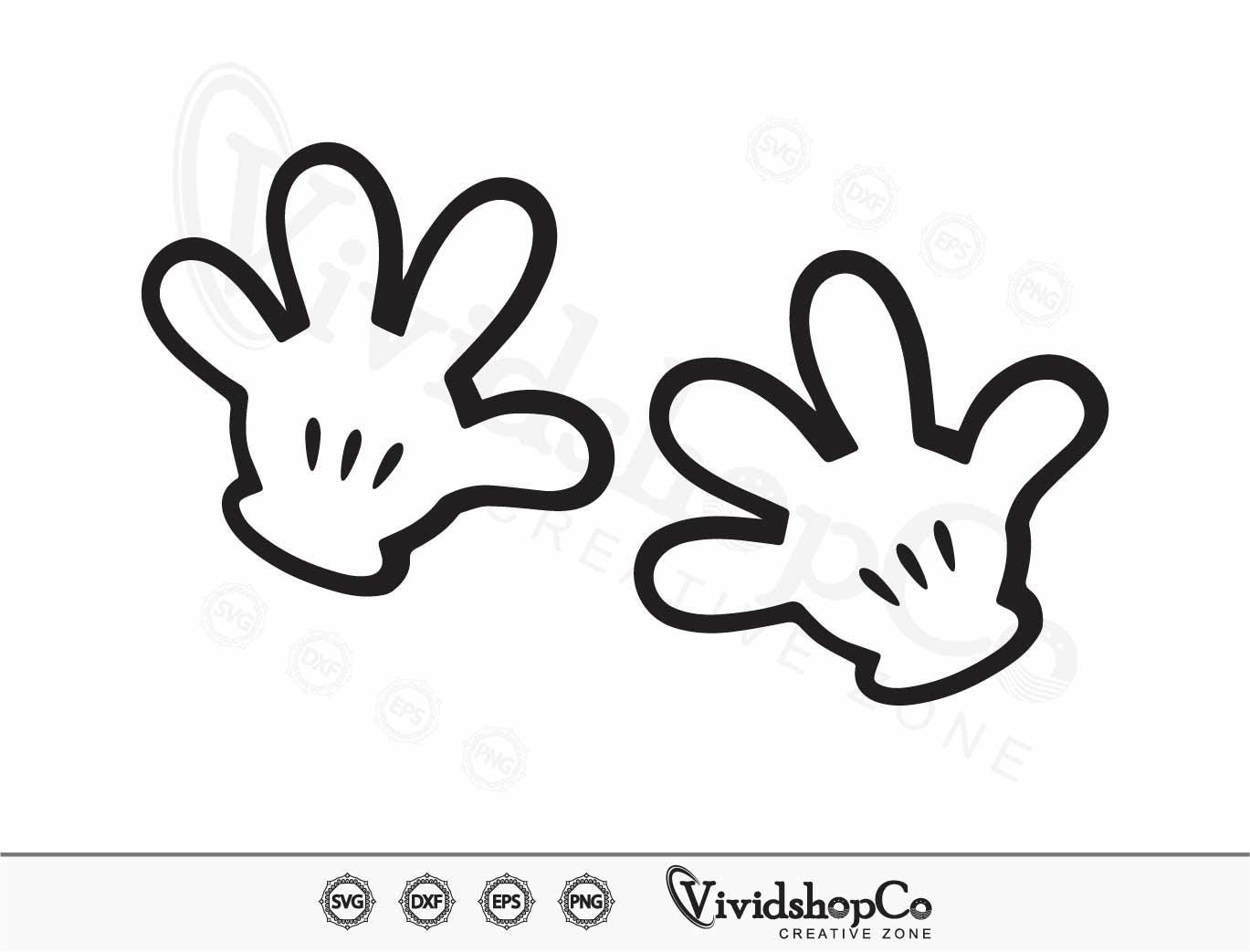 Mickey Hands SVG, Mickey Svg, Mouse Hands Svg, Mickey Hands Vector ...