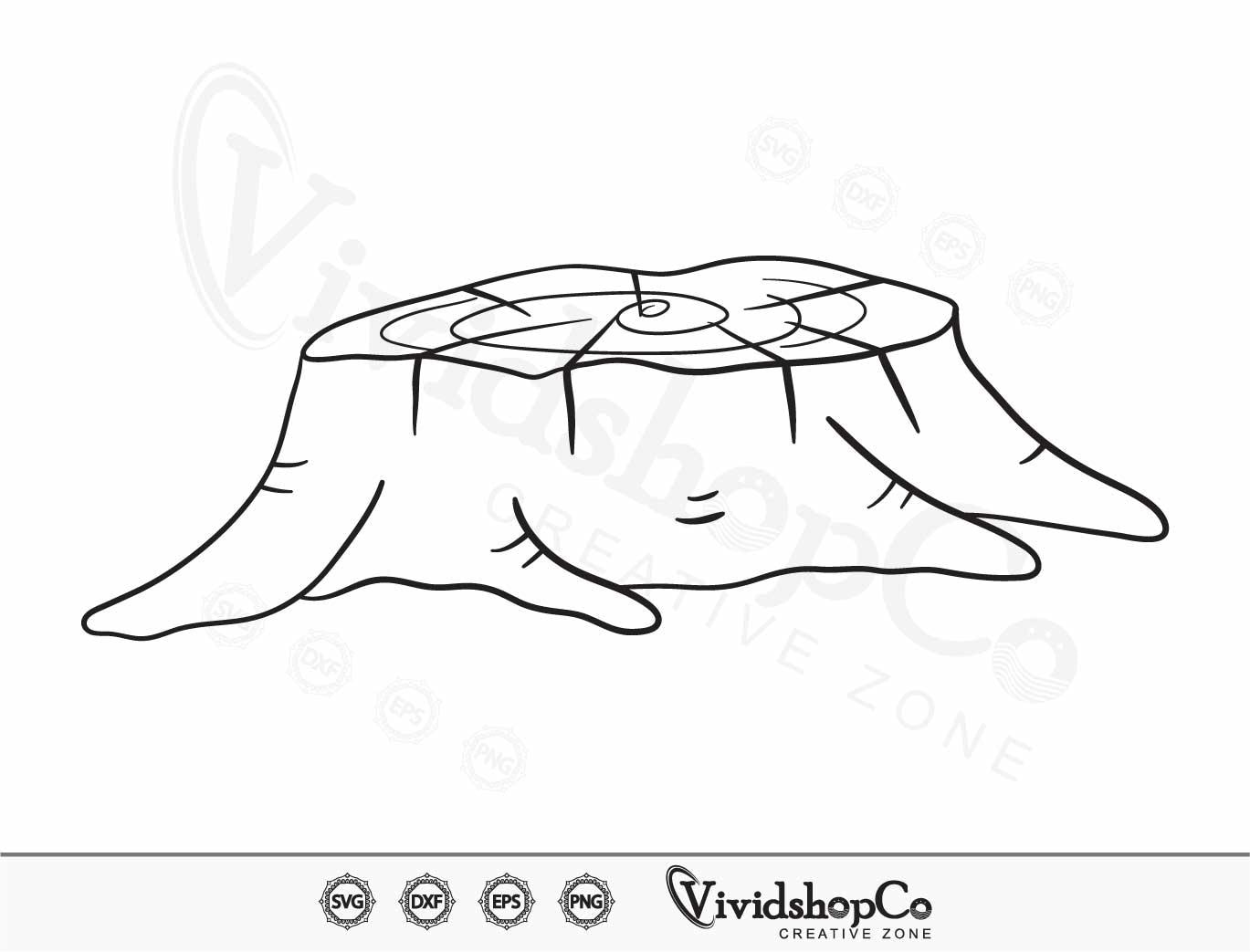 Tree Stump SVG, Stump Svg, Wood Slice Svg, Tree Ring Svg, Clipart, Cut ...