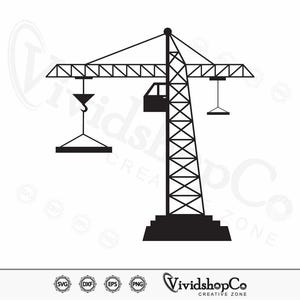 Tower Crane SVG, Construction Crane Svg, Building Crane Svg, Clipart ...