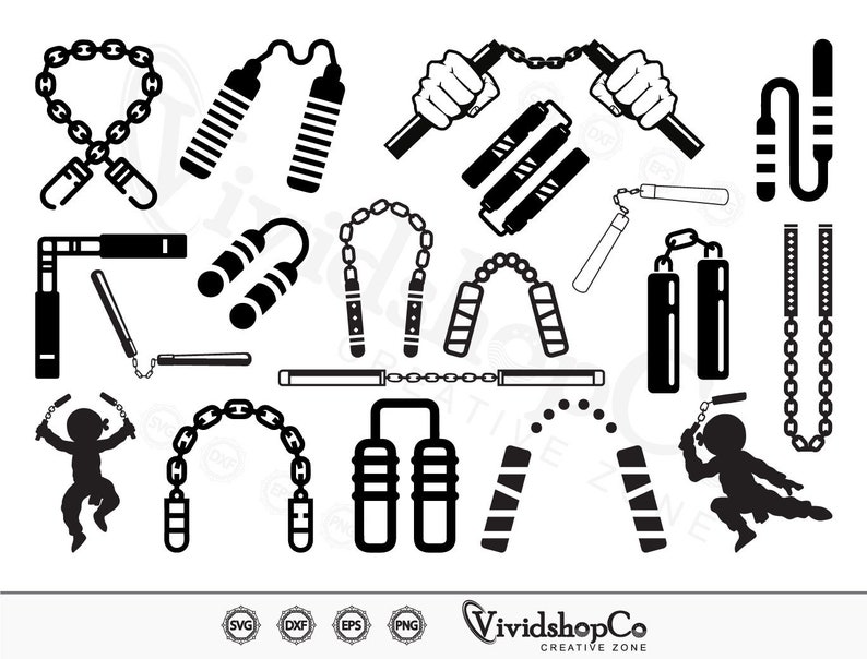 Nunchucks Svg Nunchucks Icons Martial Arts Svg Nunchucks - Etsy