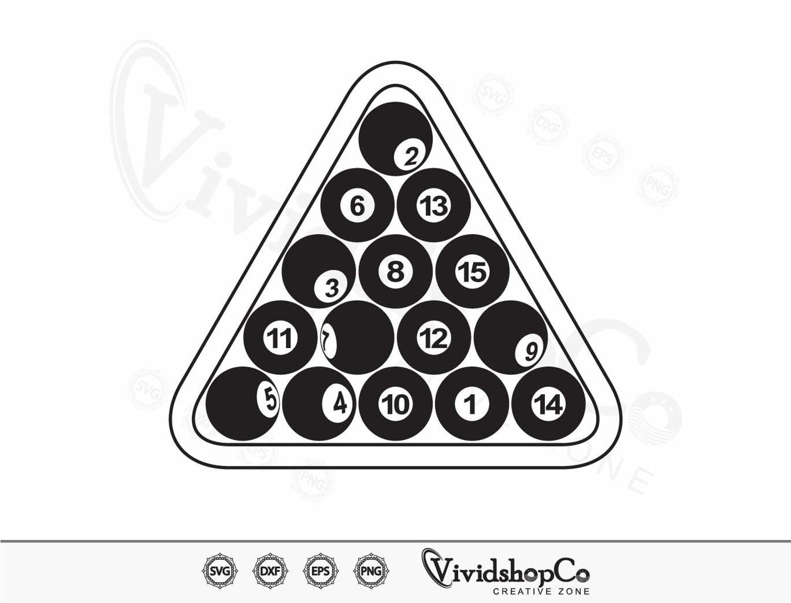 Billiard Black SVG, Snooker Svg, Pool Svg, Billiards Svg, Vector ...
