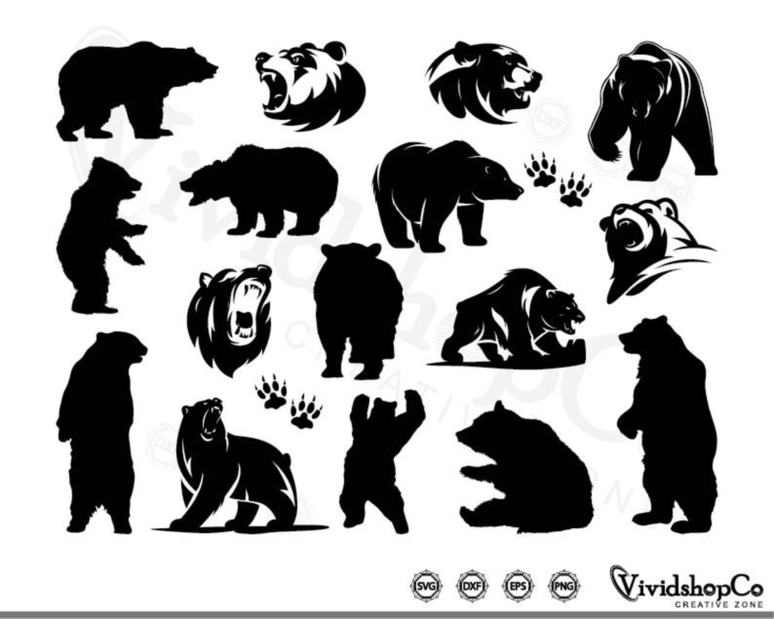 Bear Svg Clipart Cut Files for Silhouette Files for Cricut - Etsy Canada