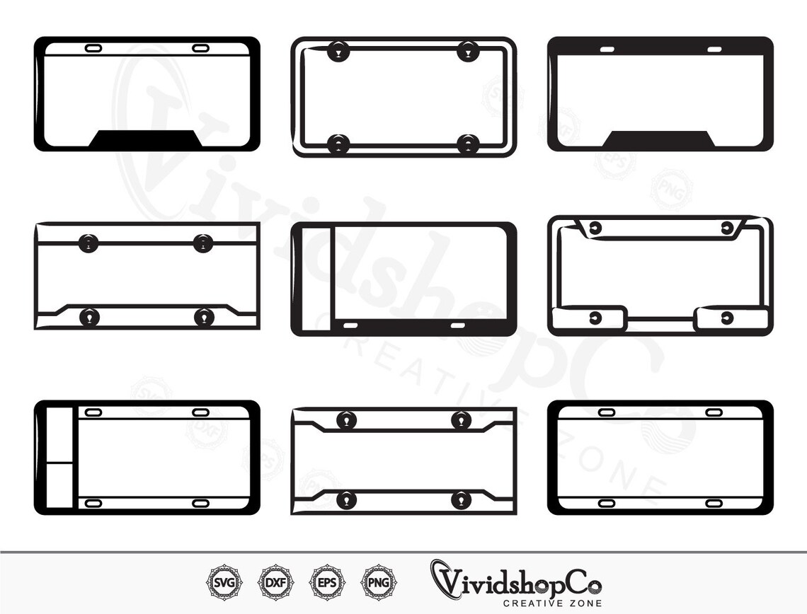 Car License Plate SVG, License Plate SVG, License Plate Cut Files, Car ...
