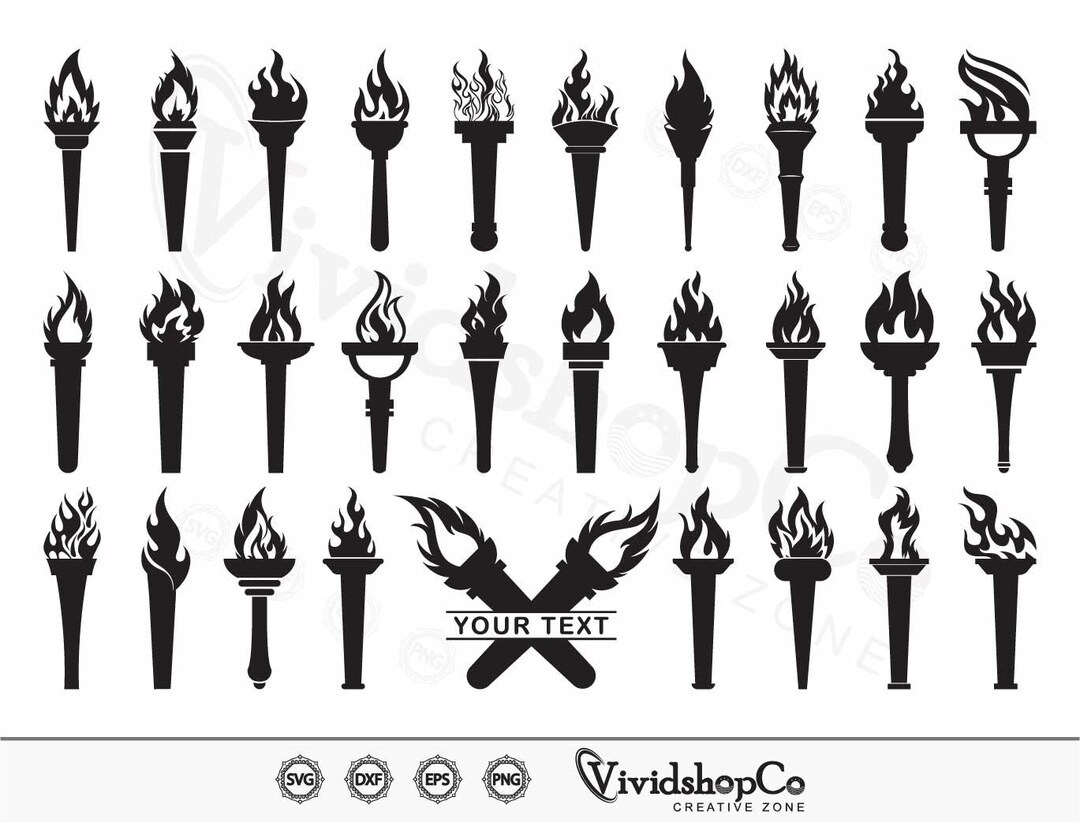 Burning Torch SVG, Torch Svg, Fire Torch Svg, Torch Light Svg, Clipart ...