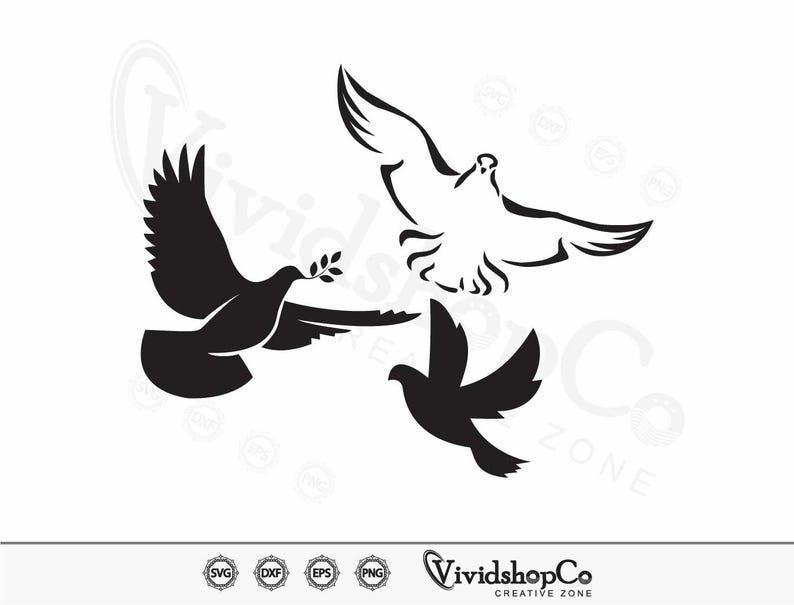 Taube svg, Peace svg, fliegender Vogel svg, Taube svg, Vogel svg ...