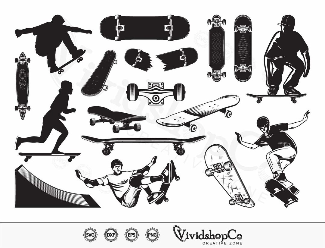 Skateboard SVG, Skateboarding Svg, Skater, Skate Svg, Clipart, Cut ...