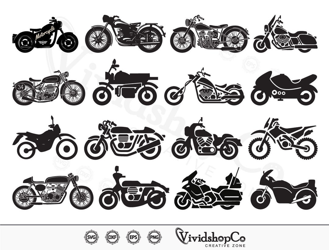 Motorcycle Svg, Motor Bike Svg, Chopper Svg Cruiser Svg, Clipart, Cut ...