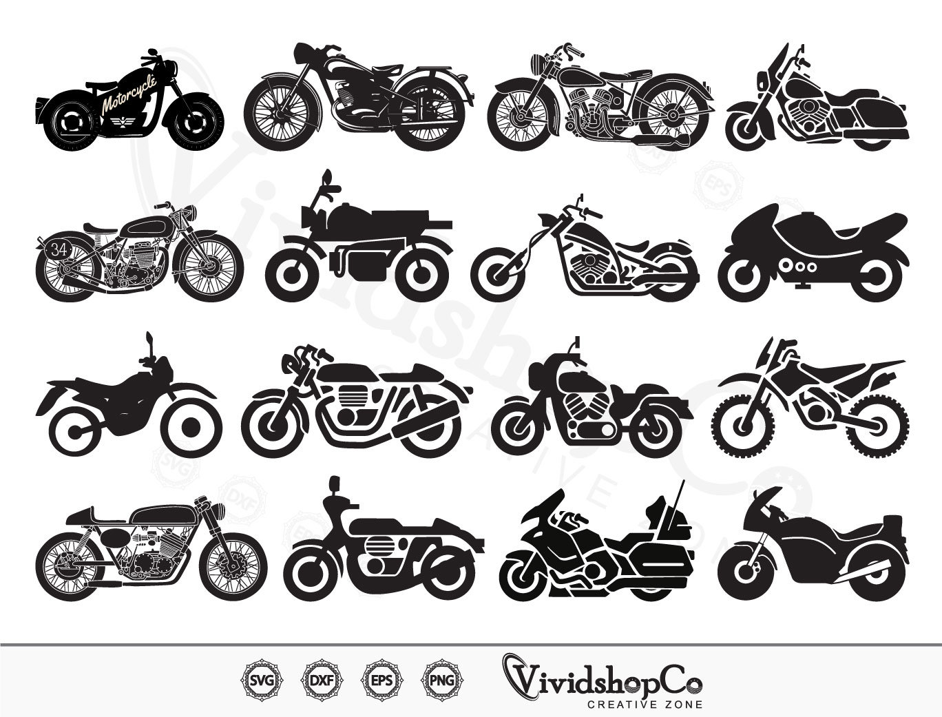Motorcycle Svg Motor Bike Svg Chopper Svg Cruiser Svg - Etsy