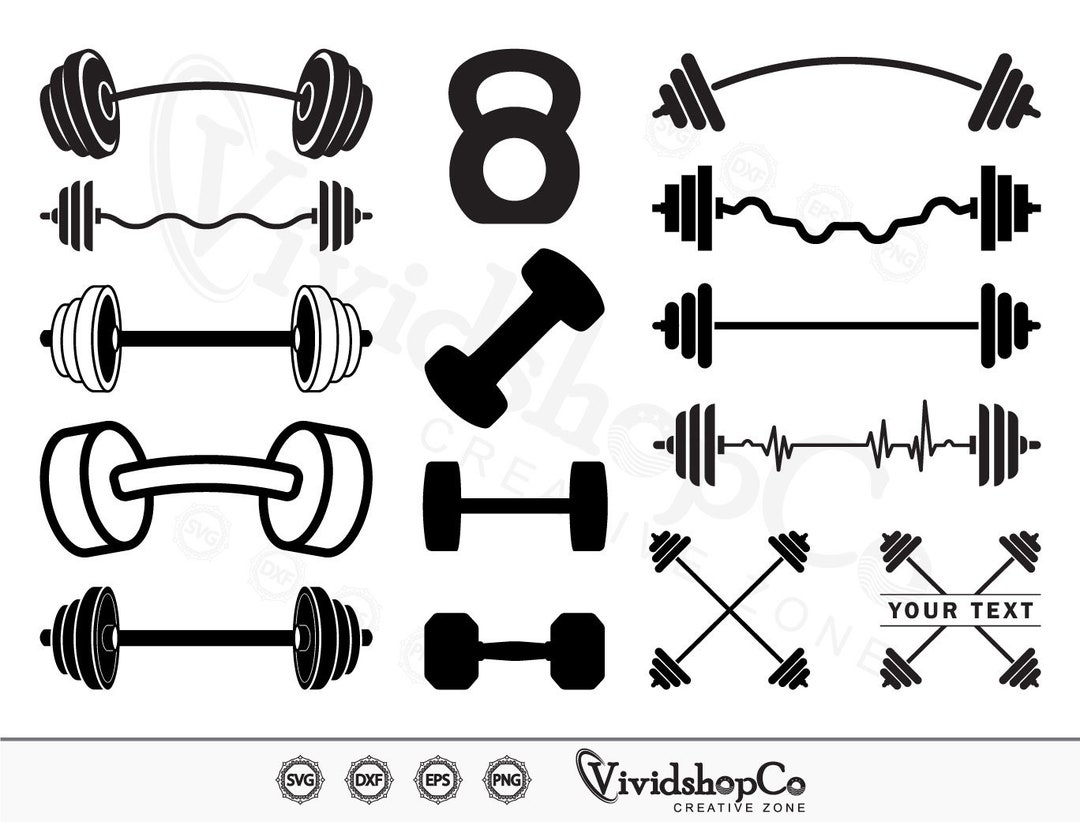 Dumbbell SVG, Gym Svg, Weight Svg, Barbell Svg, Workout Svg, Fitness ...