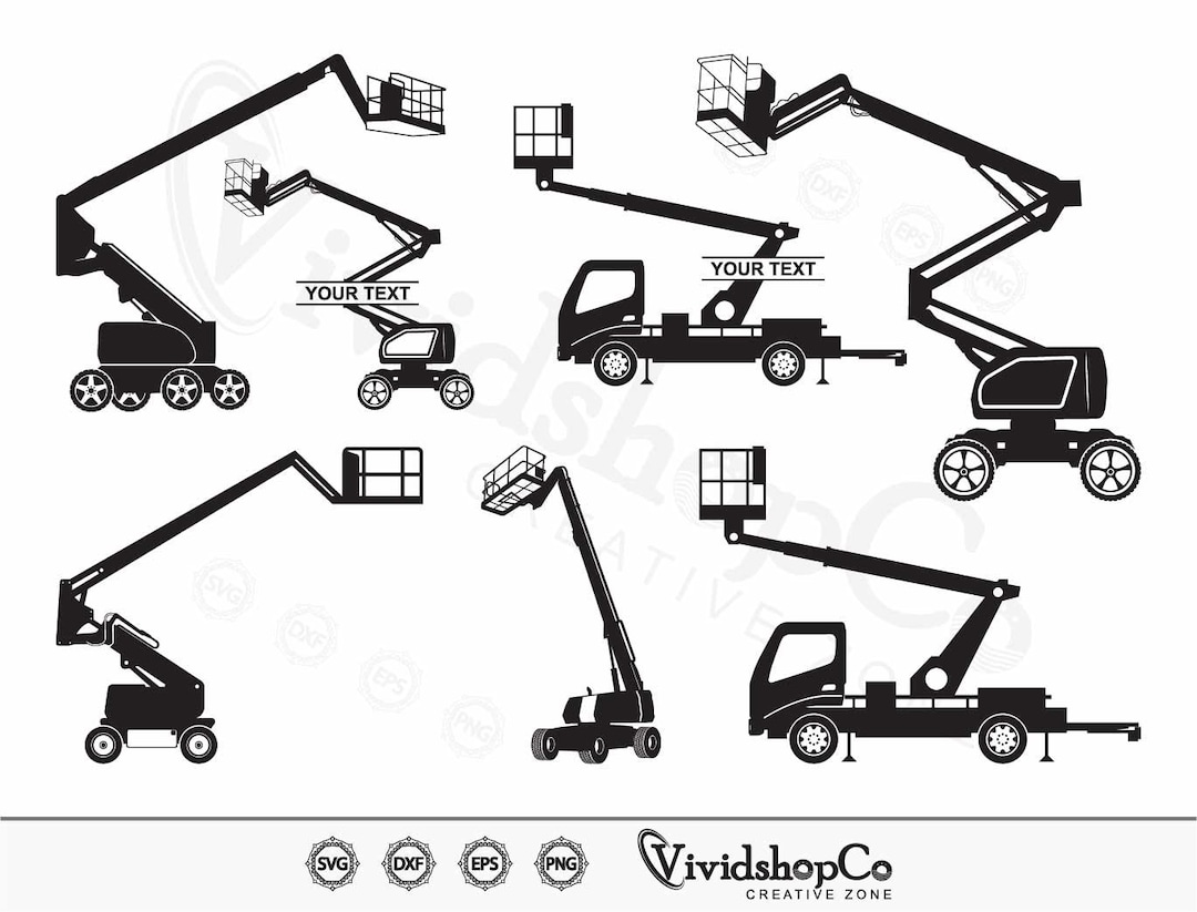 Cherry Picker SVG, Cherry Picker Vector, Bucket Truck SVG, Boom Lift ...