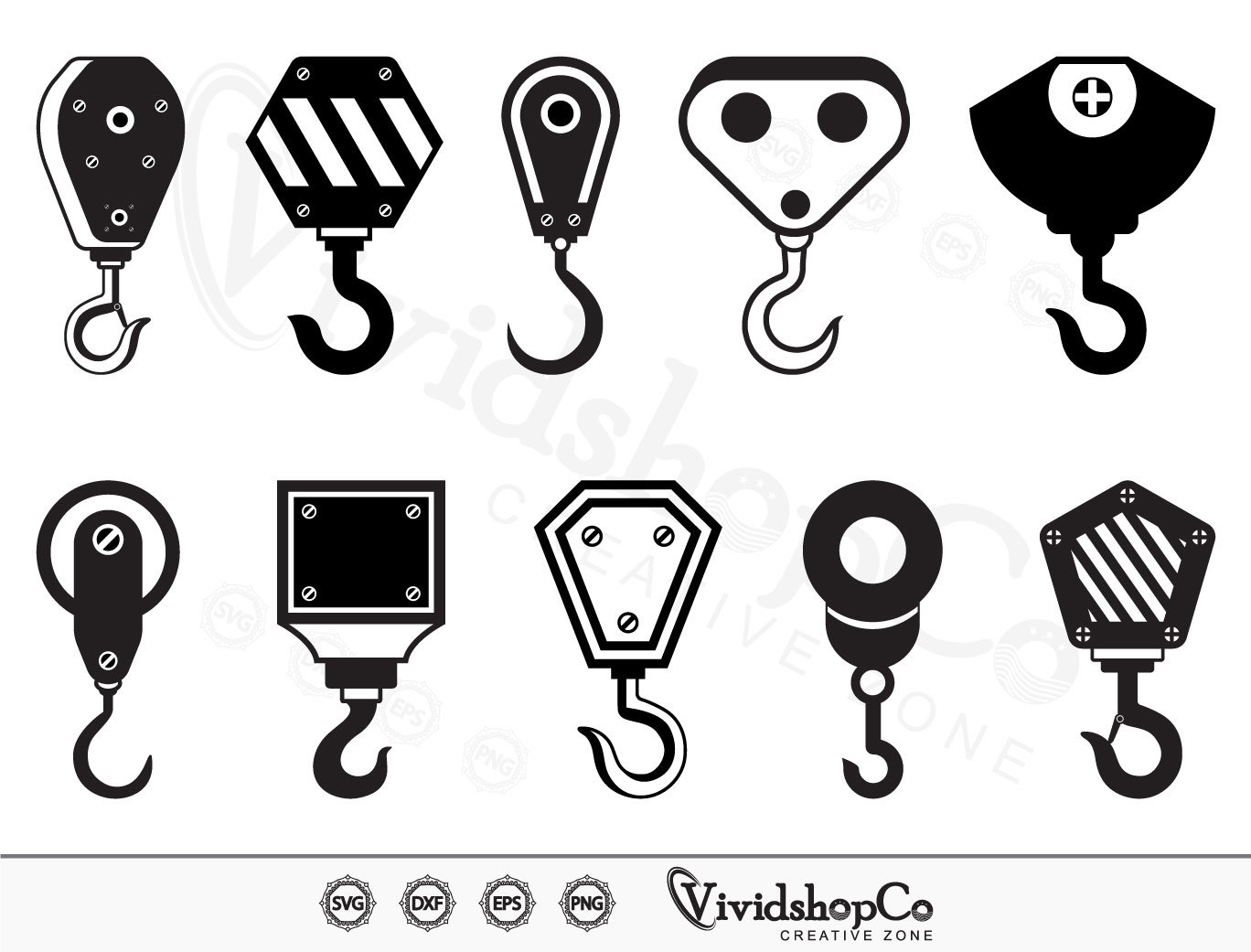 Hook Crane SVG, Hook Svg, Chain Hook Svg, Construction Hook Svg ...