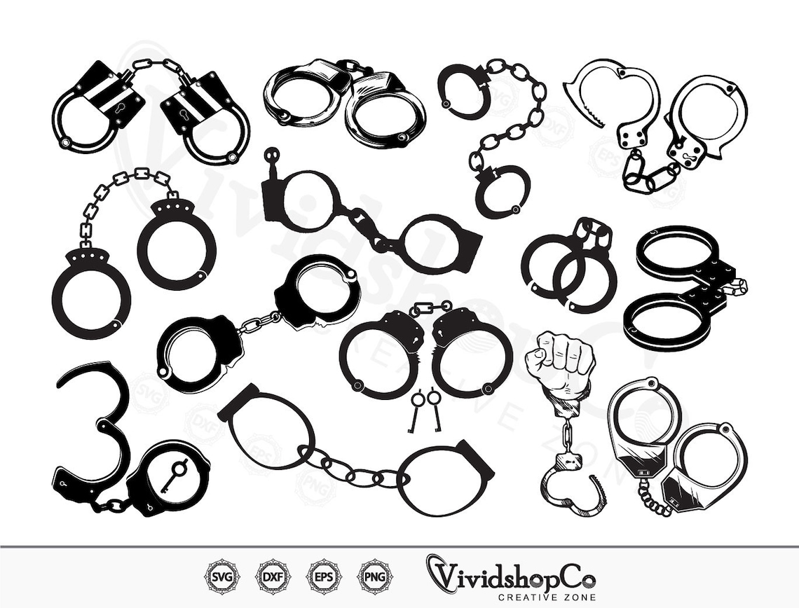 Handcuff SVG Bundle Handcuff Clipart Cut File for - Etsy