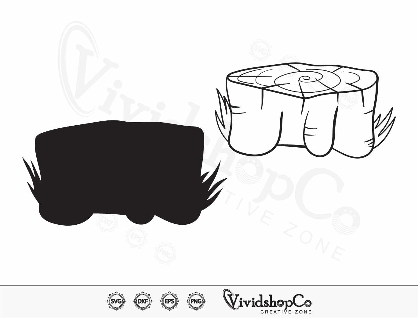 Tree Stump SVG, Stump Svg, Wood Slice Svg, Tree Ring Svg, Clipart, Cut ...