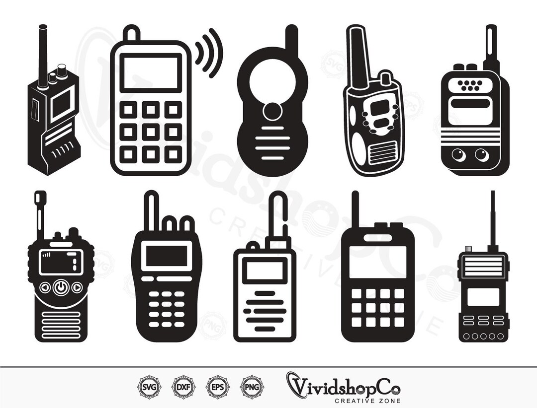 Walkie Talkie SVG, Communication Radio Svg, Portable Radio Svg, Walkie ...