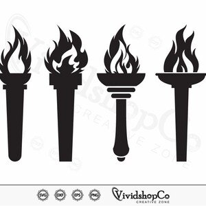 Burning Torch SVG, Torch Svg, Fire Torch Svg, Torch Light Svg, Clipart ...