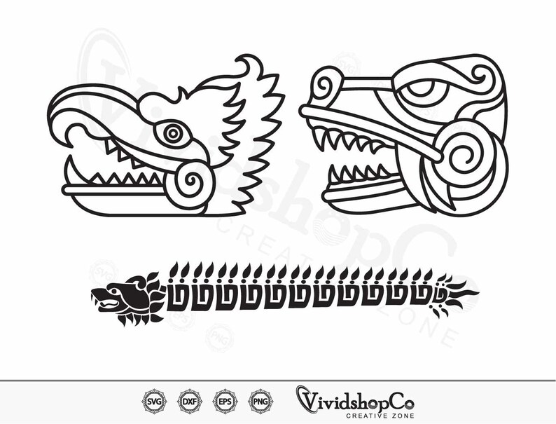 Quetzalcoatl SVG, Huitzilopochtli Svg, Aztec Svg, Clipart, Cut Files ...