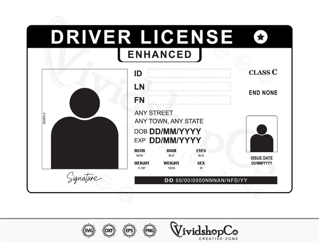 Drivers License Template SVG, Drivers License Svg, License Svg ...