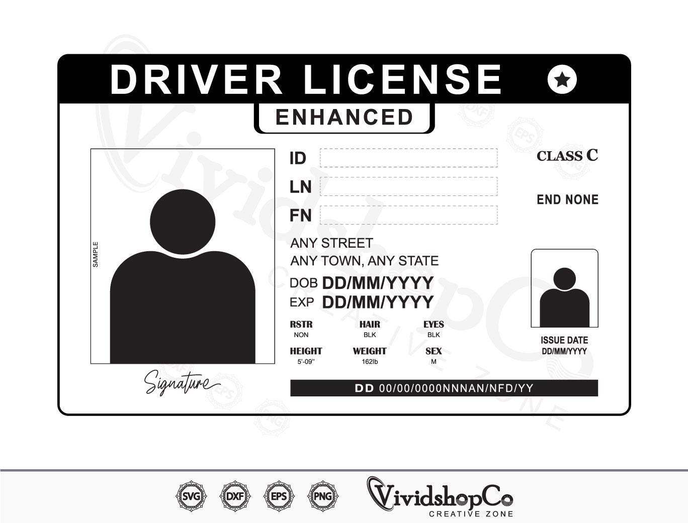 Drivers License Template SVG, Drivers License Svg, License Svg ...