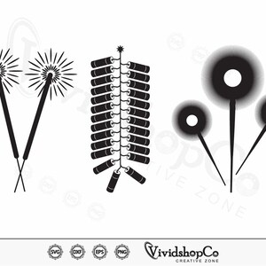 Firecrackers SVG, Fireworks Svg, Independence Day, 4th of July, Clipart ...
