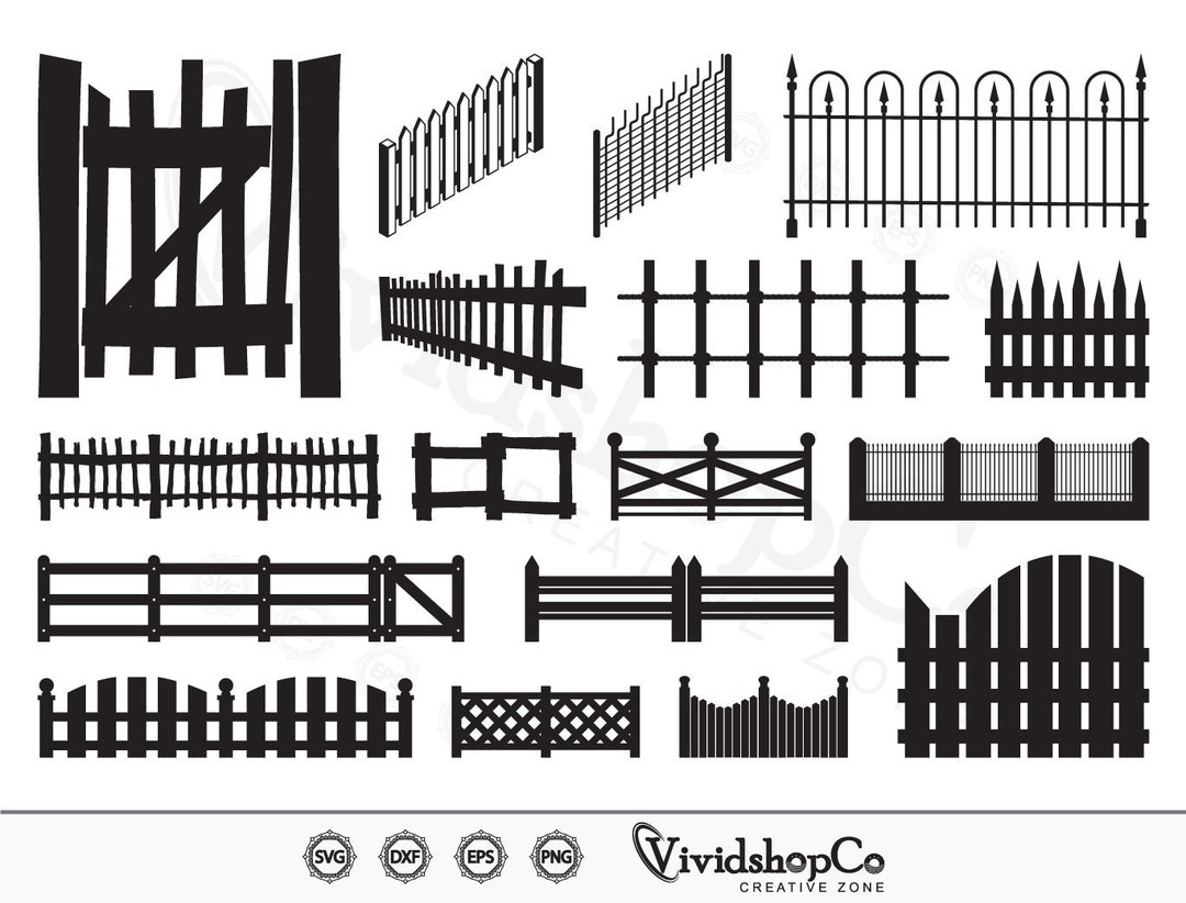 Fence SVG, Picket Fence Svg, Wooden Fence, Board Fence Svg, Clipart ...