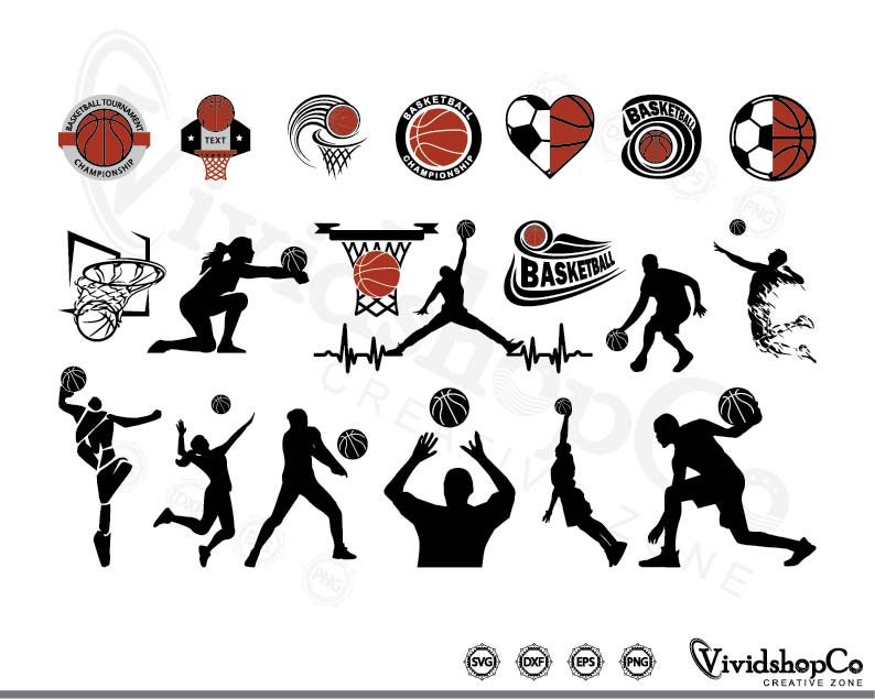 Basketball Svg Clipart Cut Files for Silhouette Files for - Etsy