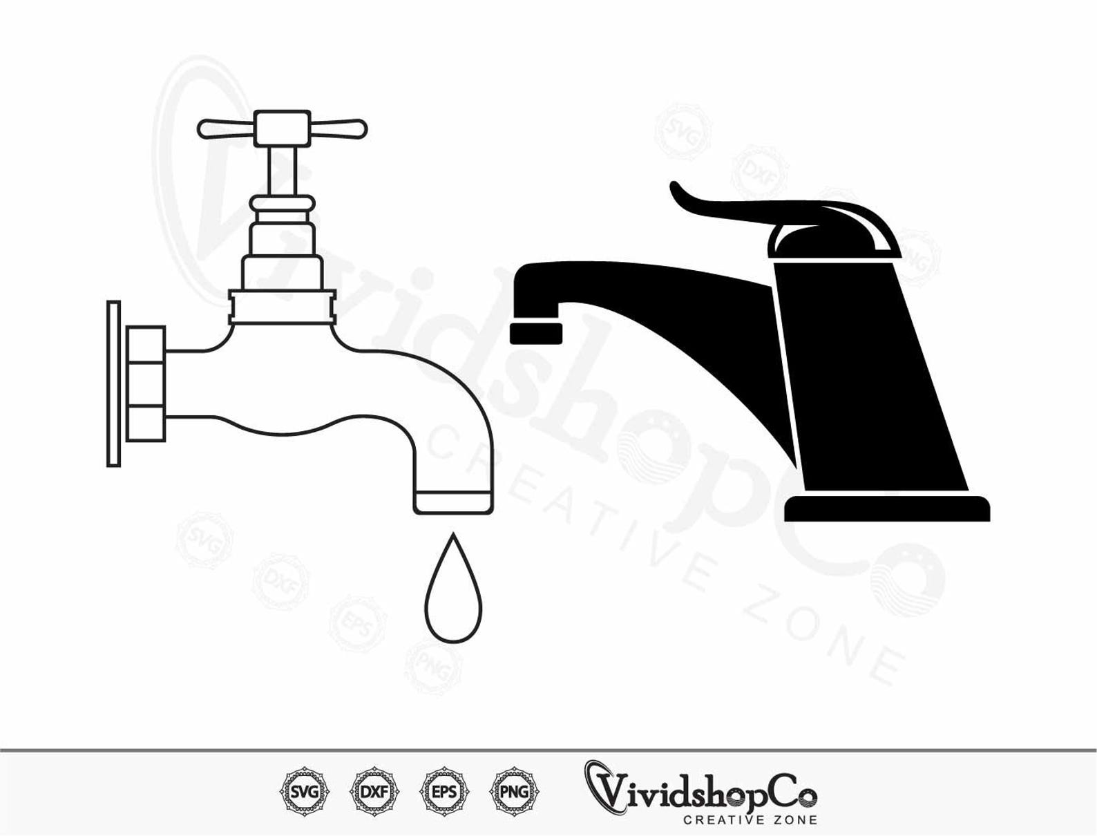 Water Faucet Svg, Faucet Svg, Water Tap Svg, Dripping Faucet Svg ...