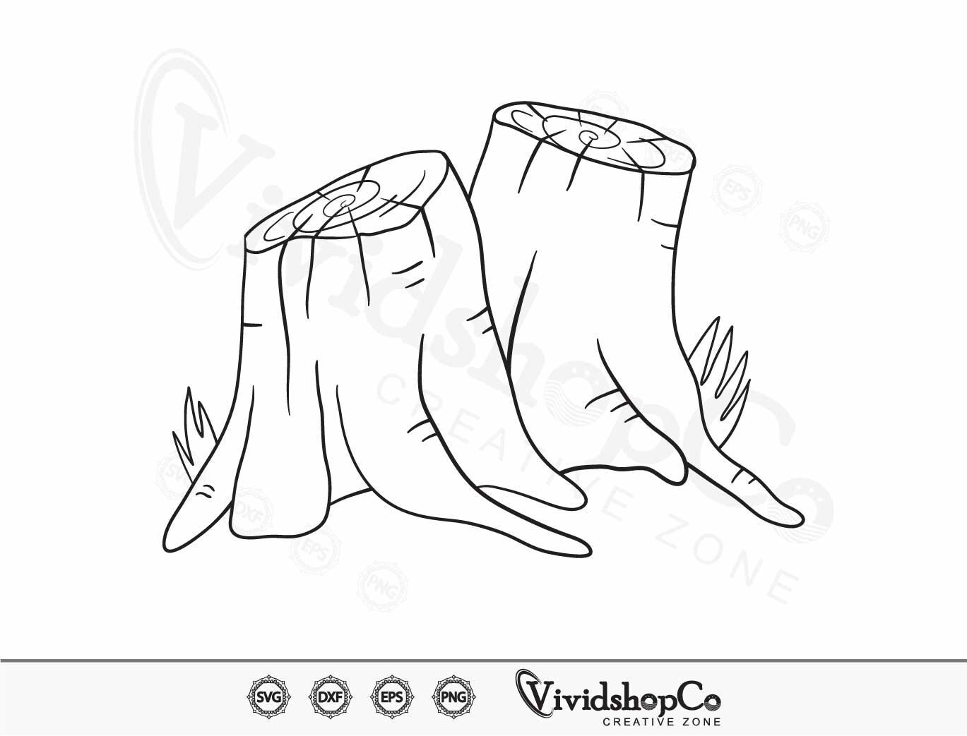 Tree Stump SVG, Stump Svg, Wood Slice Svg, Tree Ring Svg, Clipart, Cut ...