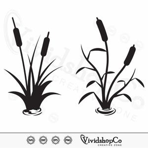 Cattail SVG, Grass Svg, Bulrush Plant Svg, Cattail Flower Svg, Clipart ...
