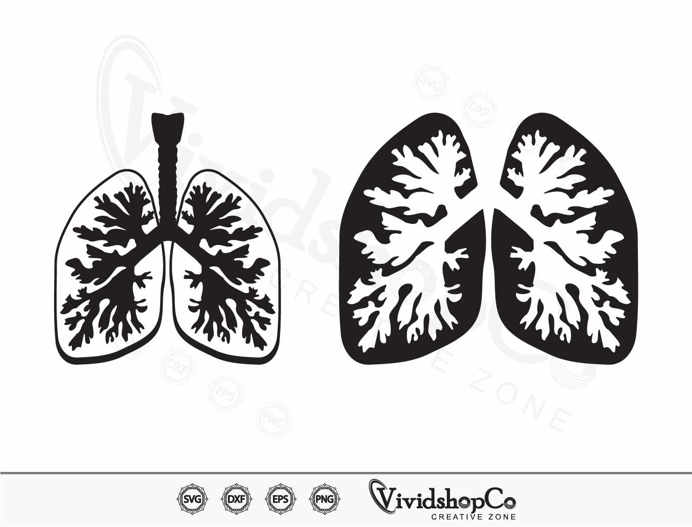 Lung SVG, Medical Image Svg, Human Lung Svg, Bronchial Svg, Clipart ...