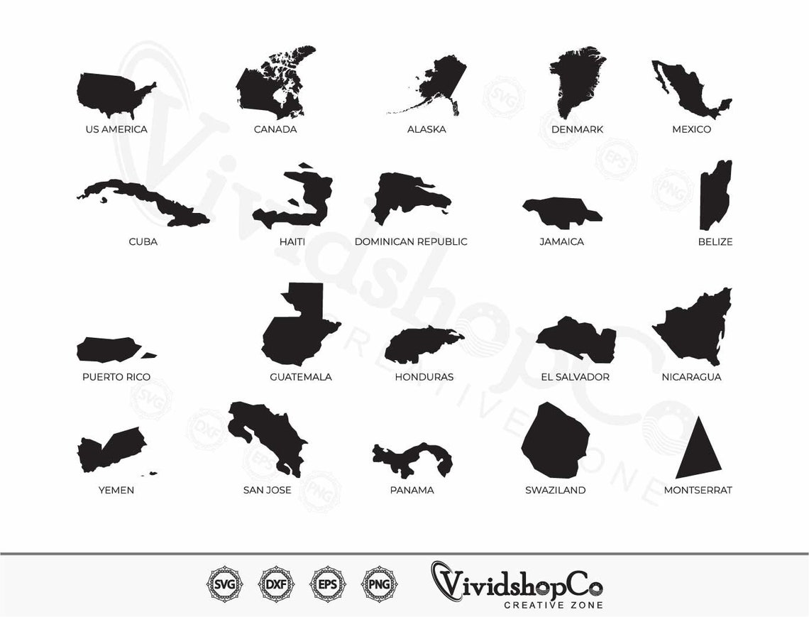World Map SVG Countries Map Svg Map Svg States Svg - Etsy Canada