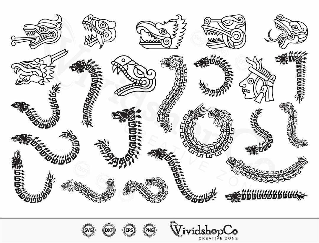 Quetzalcoatl SVG, Huitzilopochtli Svg, Aztec Svg, Clipart, Cut Files ...