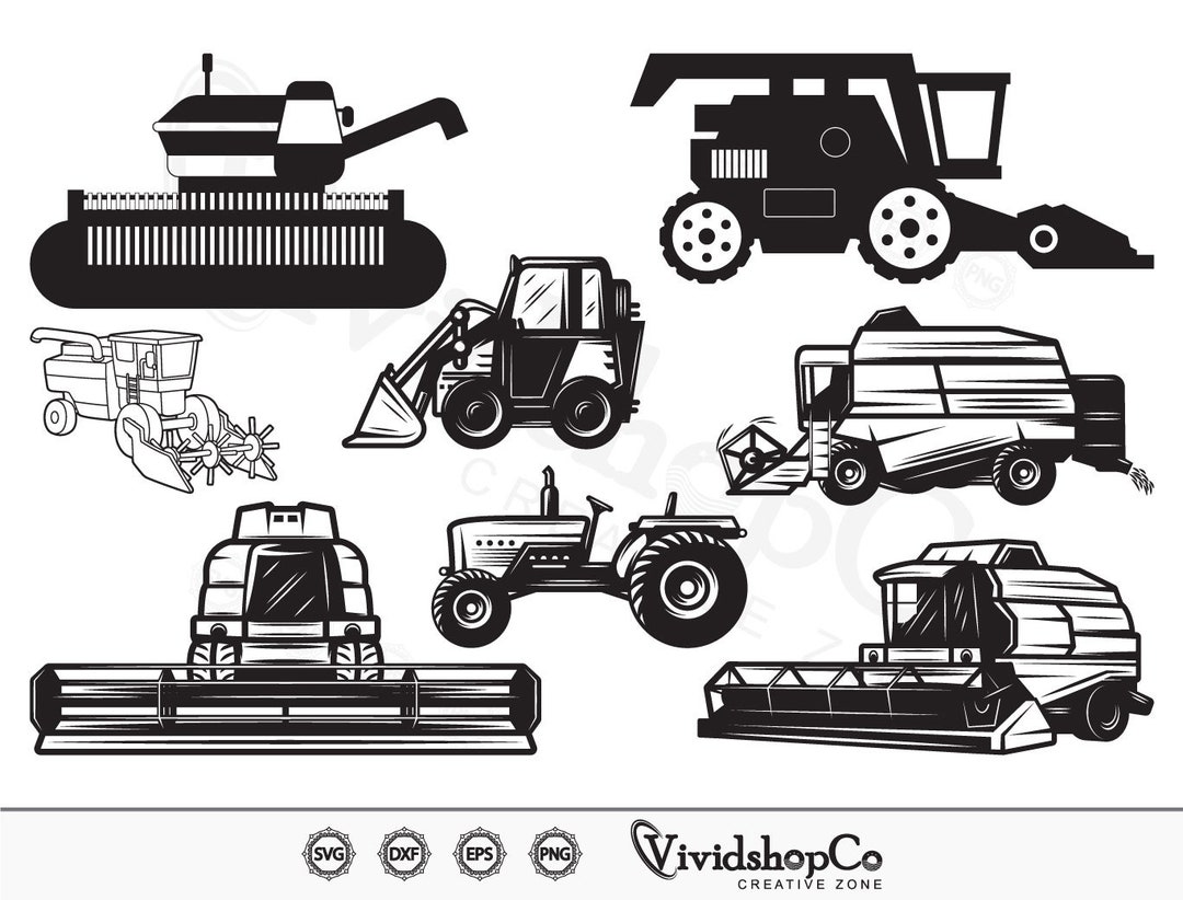 Combine Harvester SVG, Farm, Combine, Wheat Harvester, Corn Head Svg ...