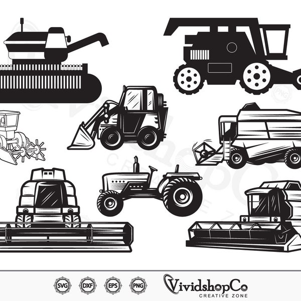 Farm Combine Svg - Etsy