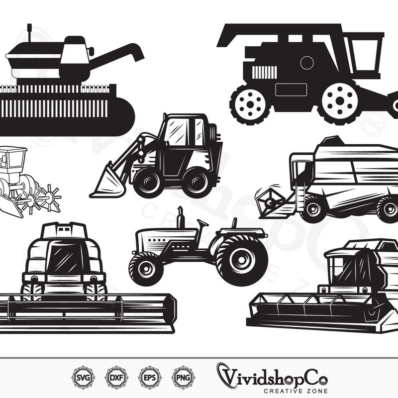 Farm Combine Svg - Etsy