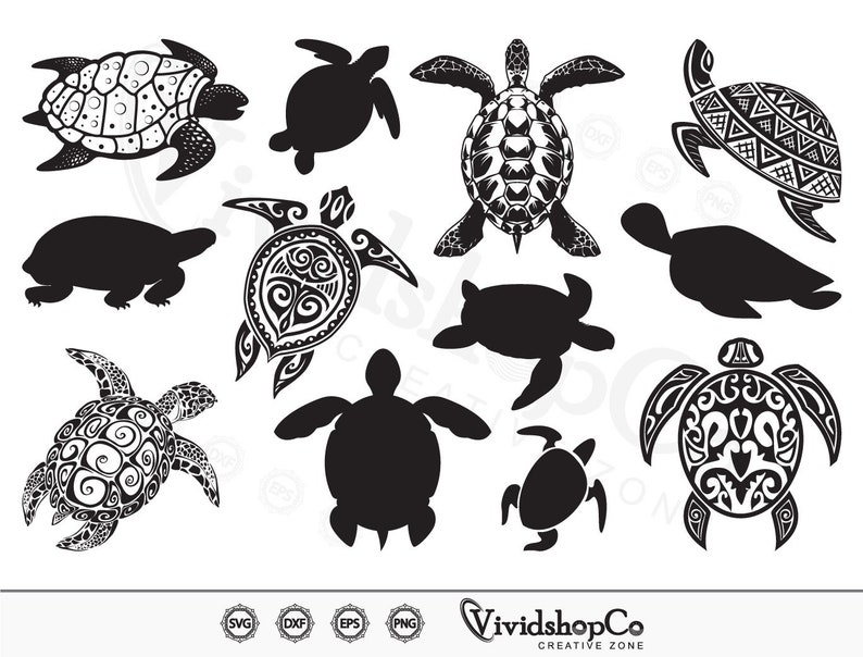 Turtle SVG, Sea Turtle Svg, Tortoise Svg, Clipart, Cut Files for ...