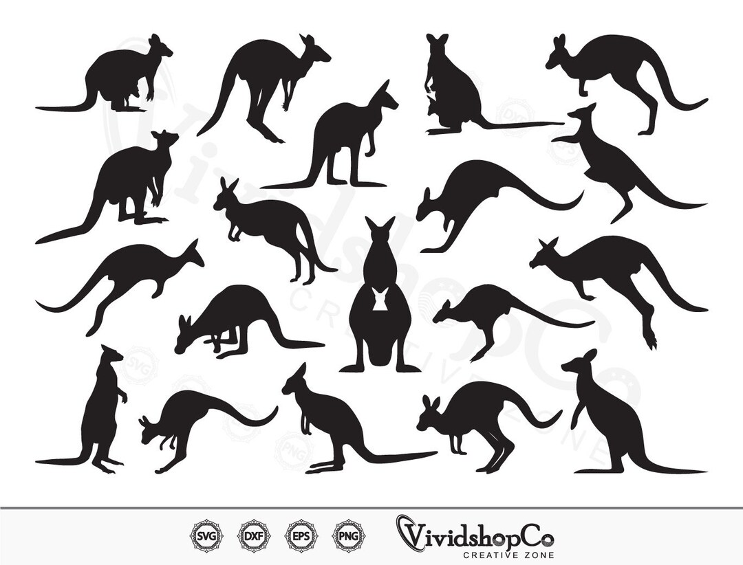 Kangaroo Svg, Clipart, Cut Files for Silhouette, Files for Cricut ...
