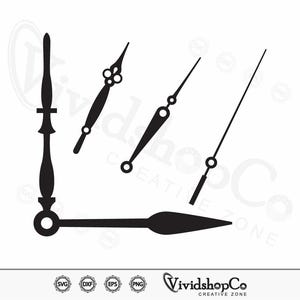Clock Hands SVG, Clock Hands Vector, Silhouette, Cricut File, Clipart ...