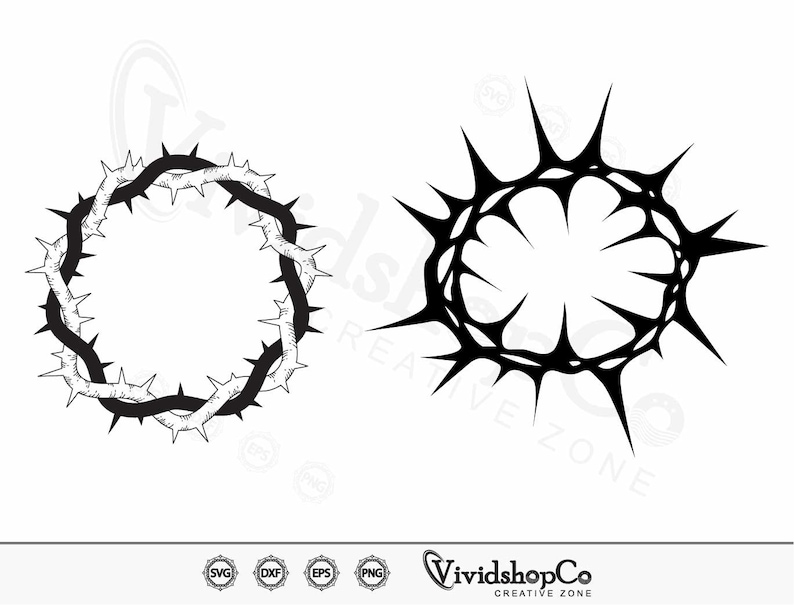 Crown Thorns SVG, Thorns Svg, Crown Thorns Vector, Silhouette, Cricut ...