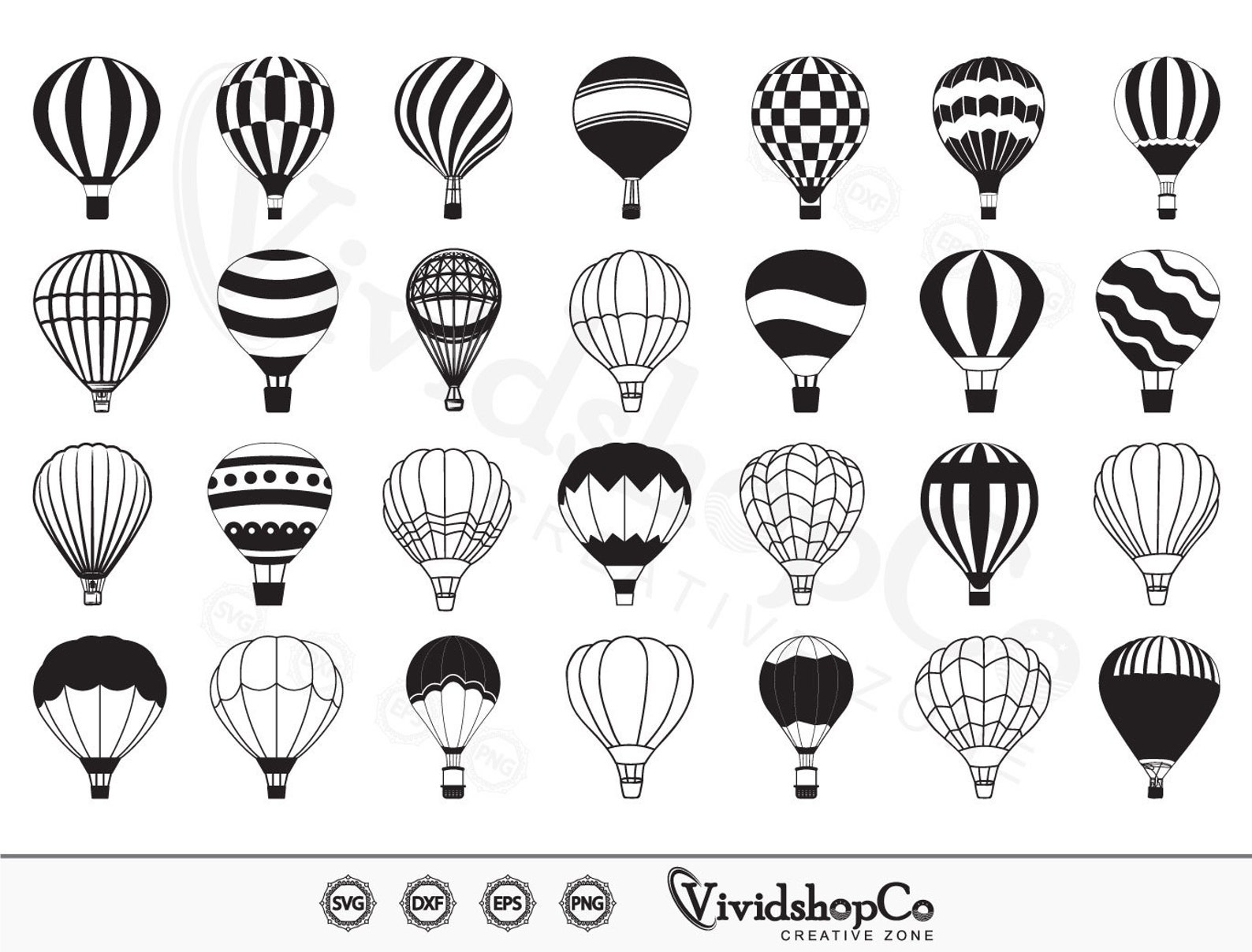 Hot Air Balloon SVG, Air Balloon Svg, Hot Air Balloon Stencil Svg ...