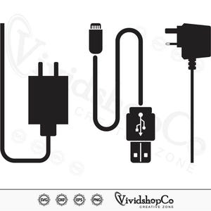 Charger SVG, Usb Charger Svg, Phone Charger Svg, USB Cable Svg, Usb ...