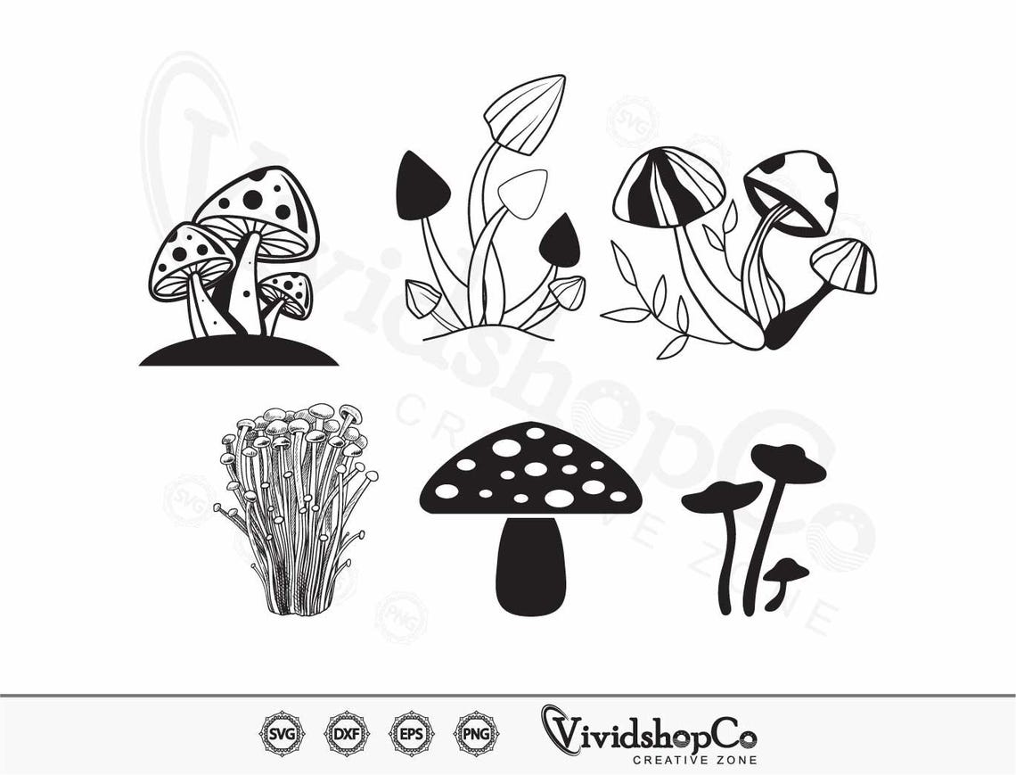 Mushroom SVG, Magic Mushroom Svg, Boho Svg, Cut Files for Silhouette ...